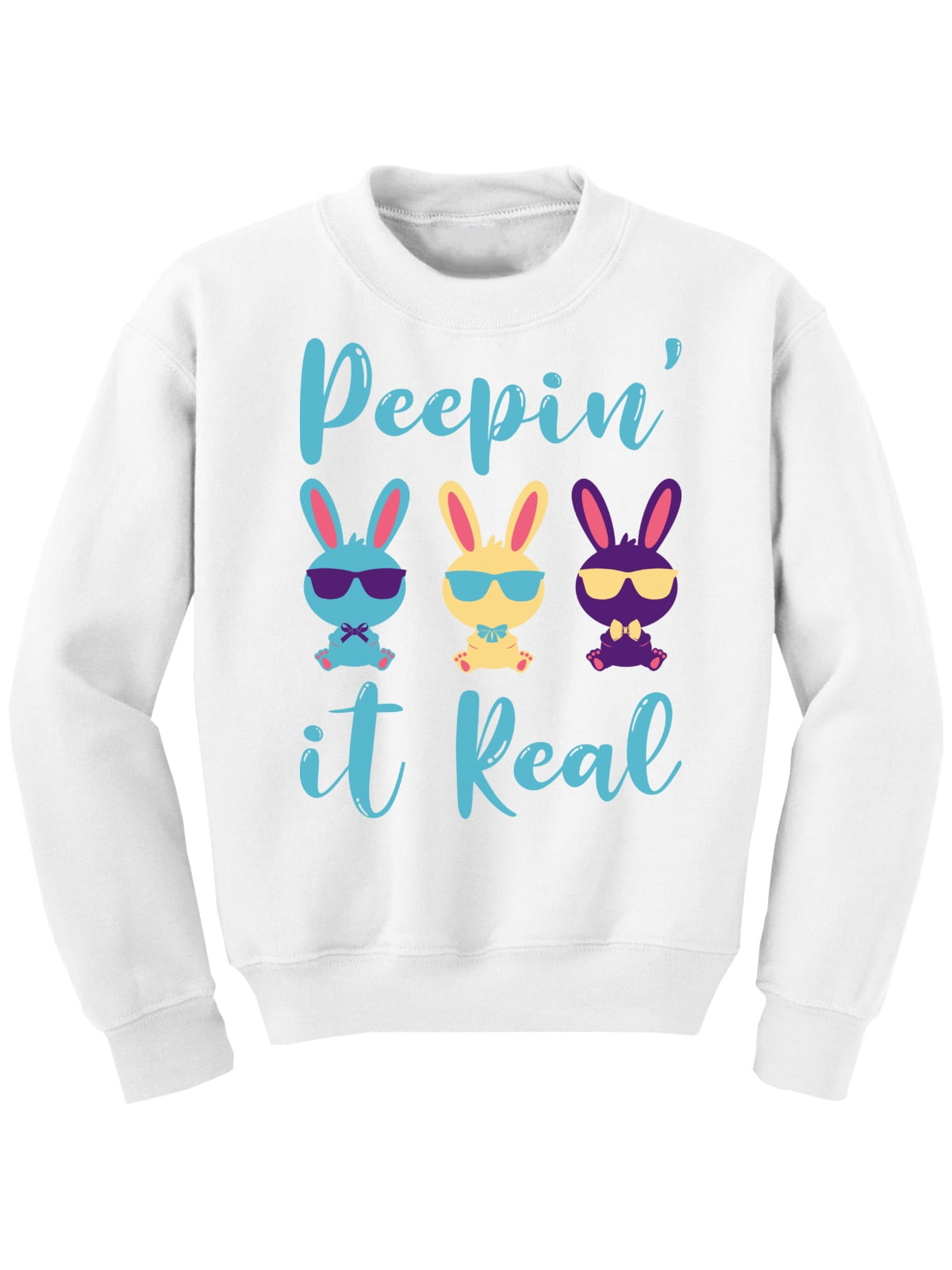 Peepin’ it Real Sweatshirt Happy Easter Sweater for Teen Girls Boys ...
