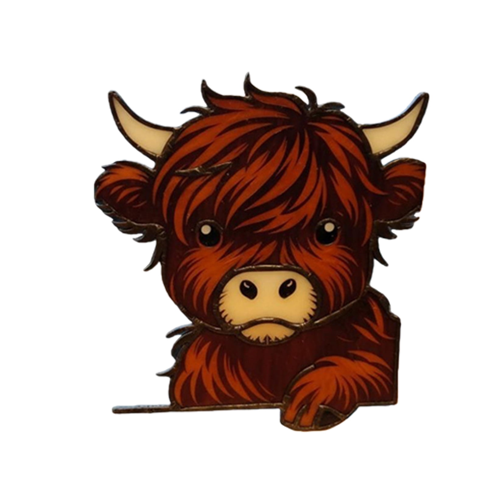 Peeping Highlands Cow Window Corner Decors Highlands Cow Kitchen Decors ...