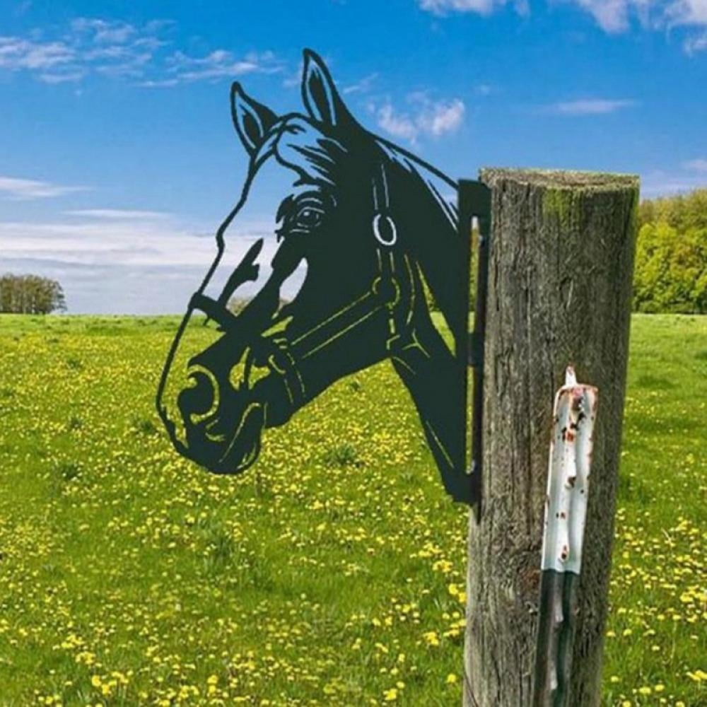 Peeping Metal Art Outdoor Decor, Farmhouse Cute Animal Statue for Fence ...