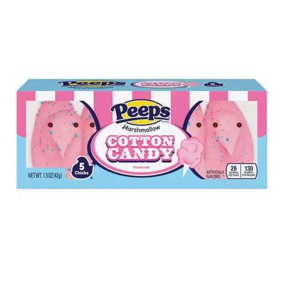 PEEPS® Cotton Candy Flavored Marshmallow Chicks, 5 Count. (1.5 Ounces ...