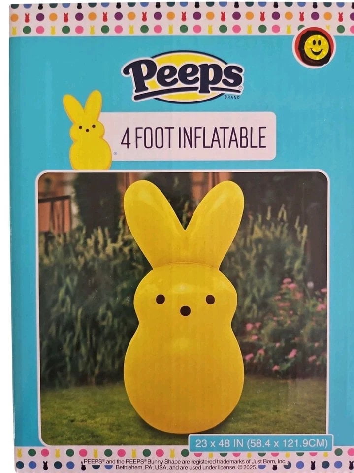 Peeps 4 Foot Inflatable Bunny Yellow - Walmart.com