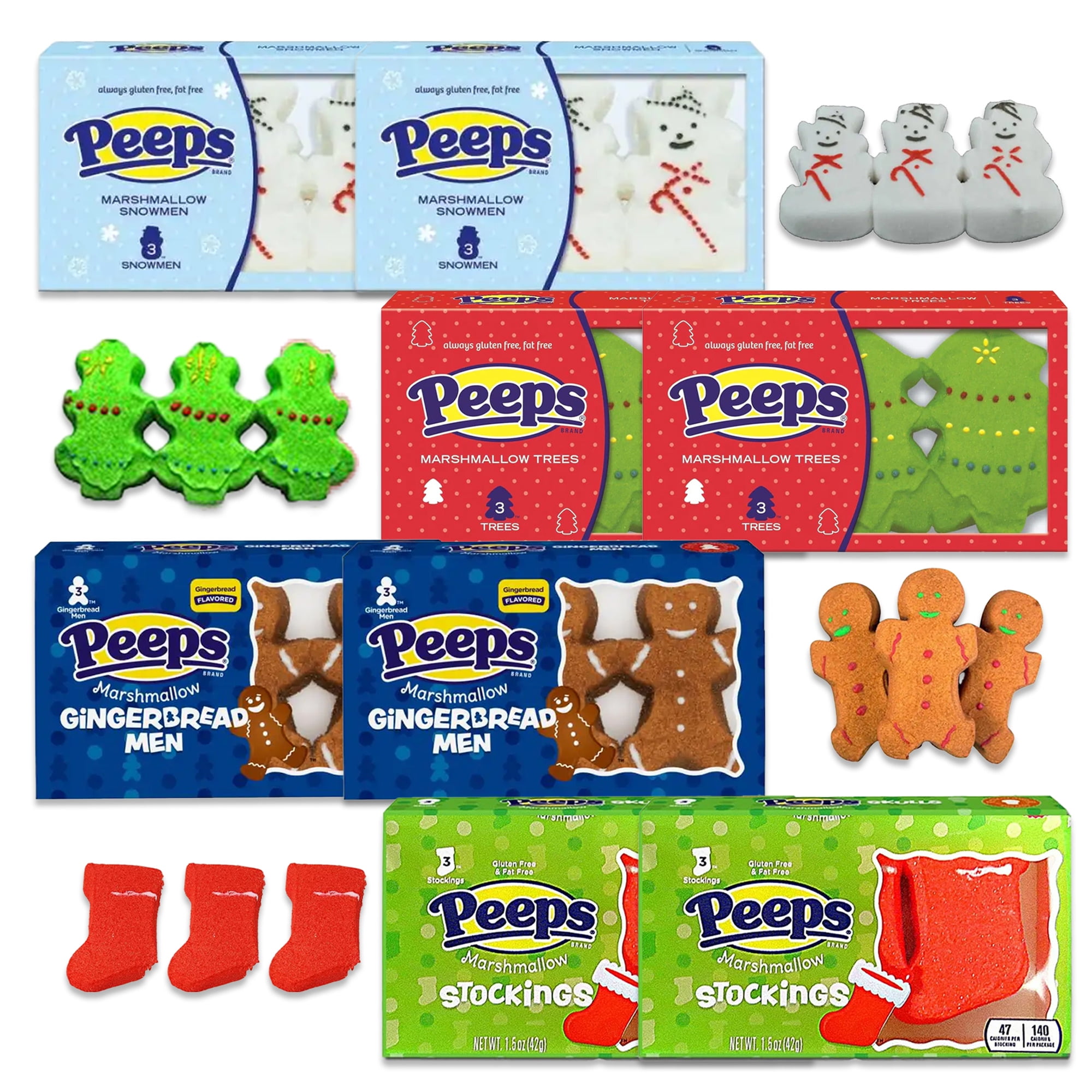 Peeps 8 Pack Variety Pack of 4 flavors (24 Peeps Total)- Trees 6ct ...