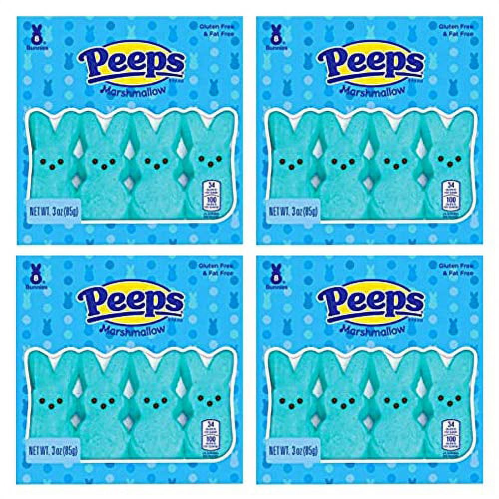 Peeps Blue Easter Bunny Marshmallow Candy, 3 Ounce, Pack Of 4 - Walmart.com