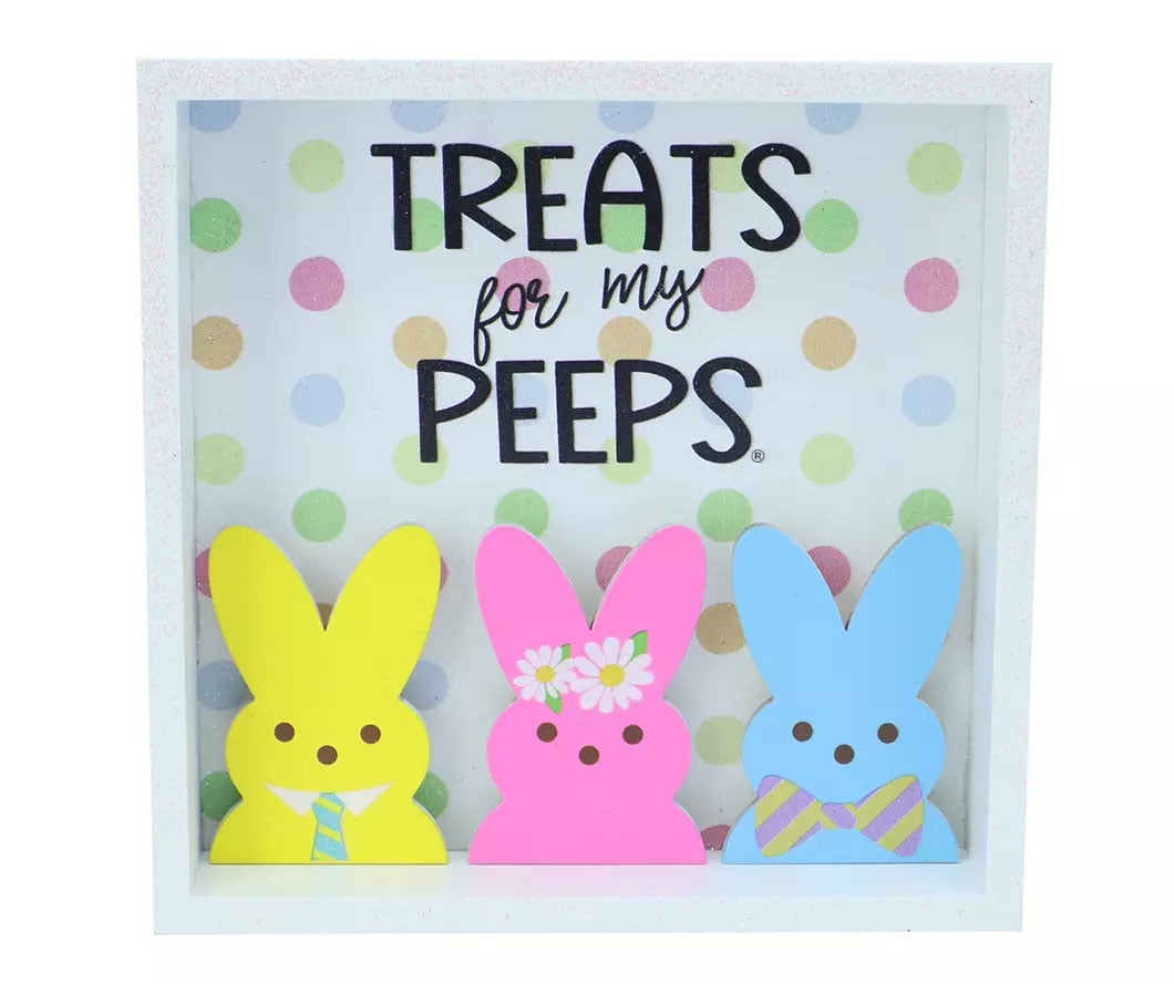 Peeps Bunny Wood Shadowbox Easter Spring Decoration - Walmart.com