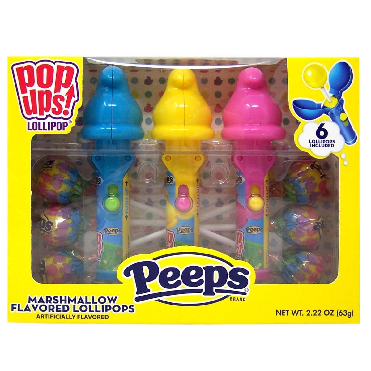 Peeps Candy, Spring Pop Up Chick Shaped Lollipop Holders with ...