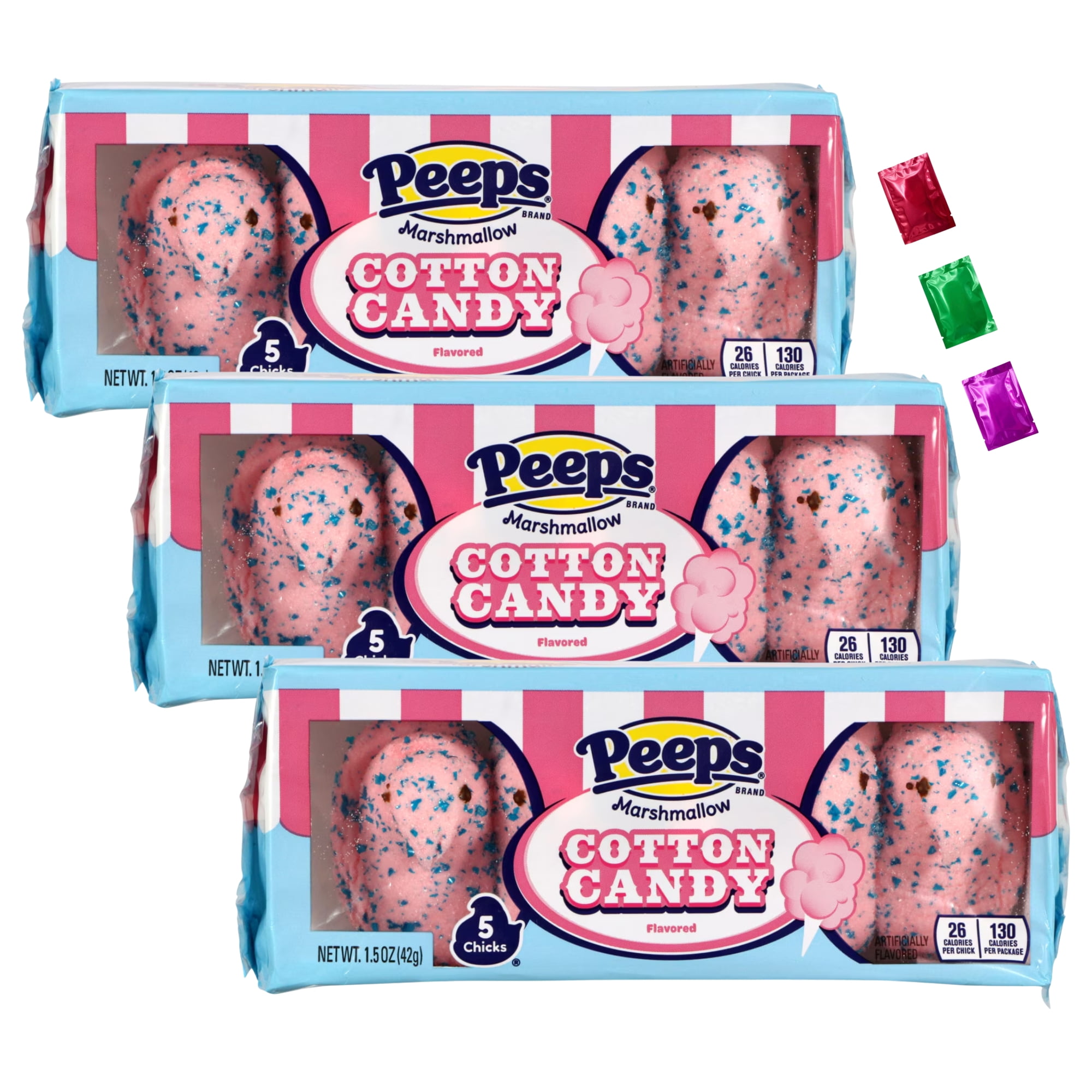 Peeps Cotton Candy Marshmallow Chicks 5-Ct, Chick-Shaped Marshmallows ...