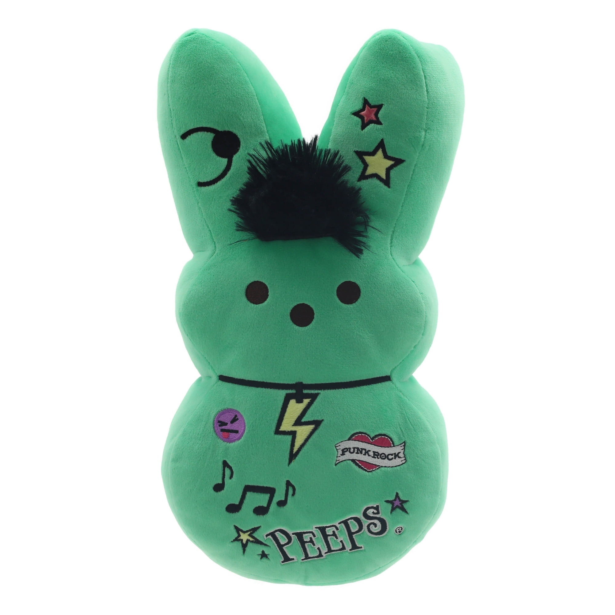 Peeps EMO Bunny Plush 15” Purple Stuffed Animal with Chain Necklace ...