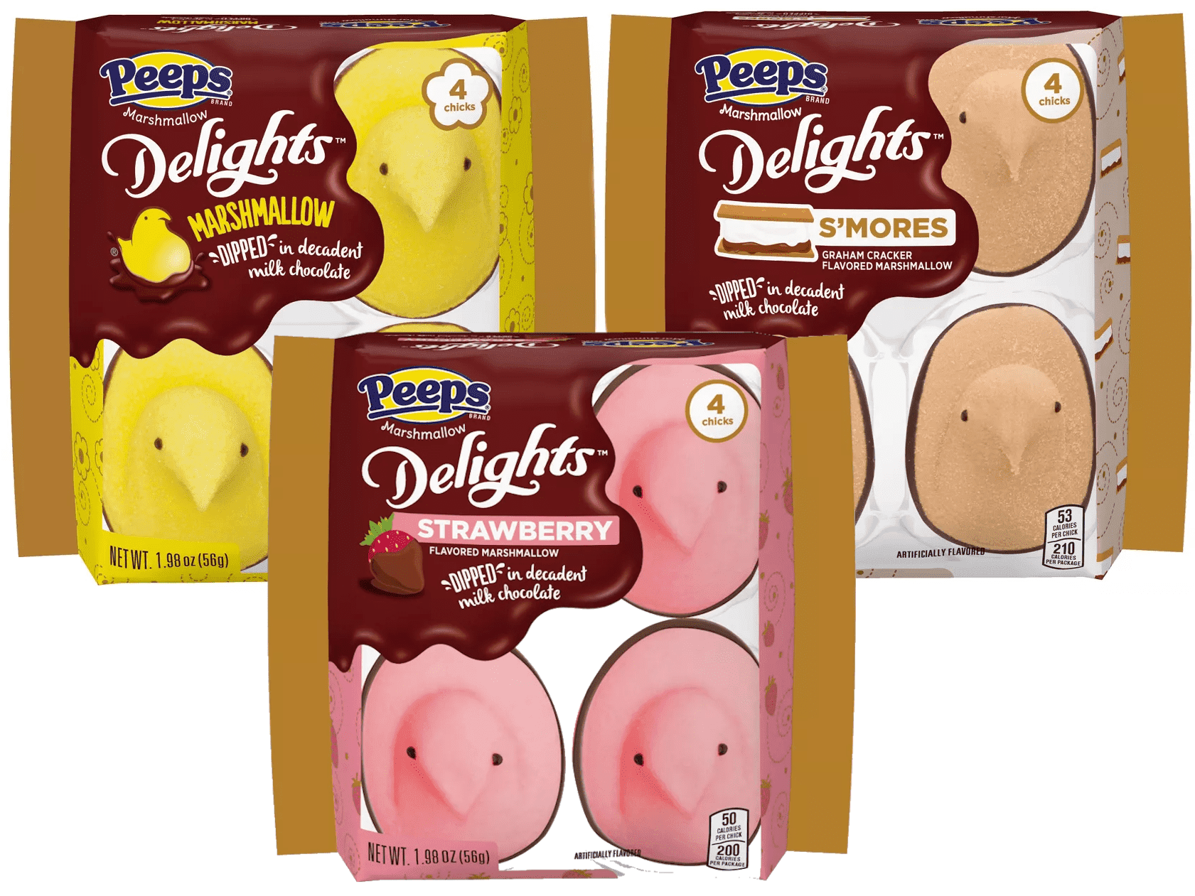 Peeps Easter Delights Milk Chocolate Dipped Marshmallow Chicks 3 Pack ...