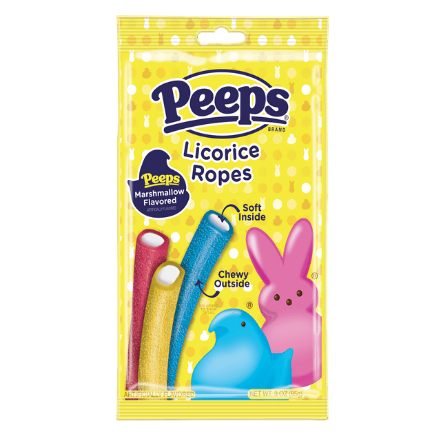 Peeps Easter Candy, Marshmallow Flavored Licorice Ropes, 3 Vibrant ...