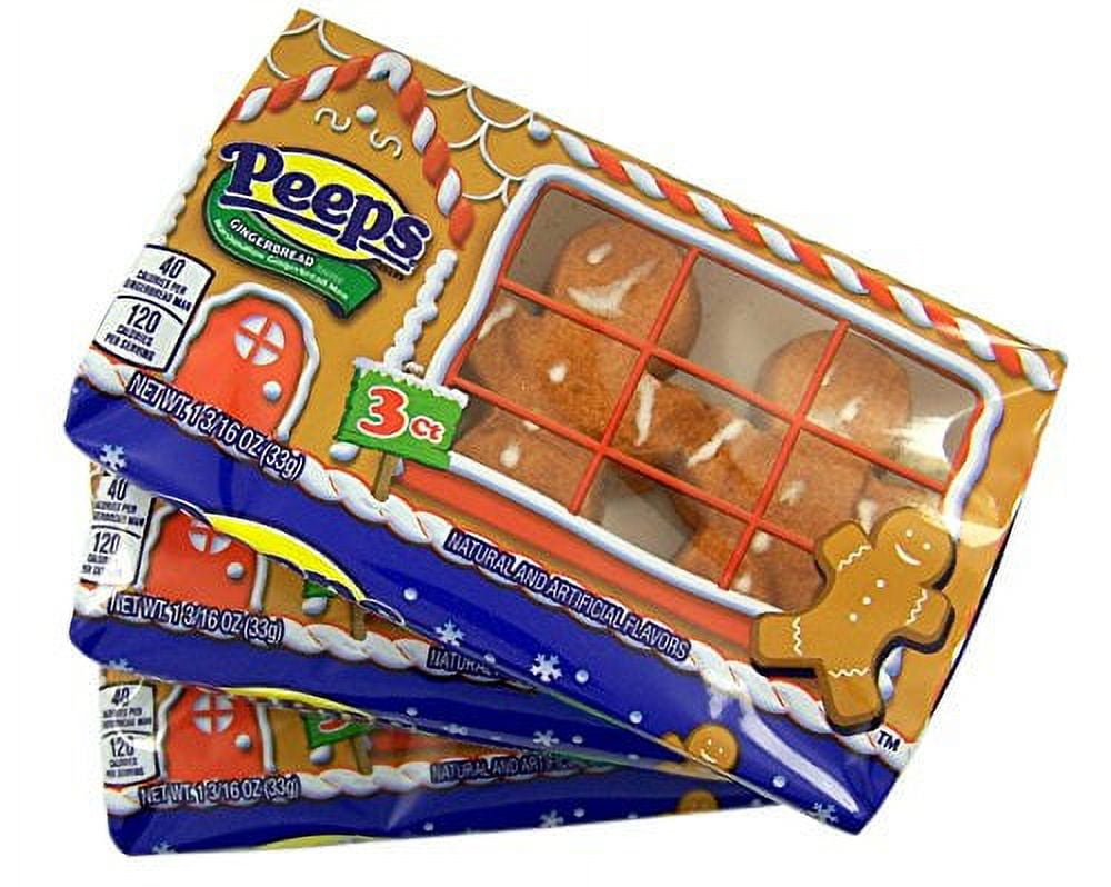 Peeps Gingerbread Flavored Marshmallow Gingerbread Men, 3 Count, Pack ...