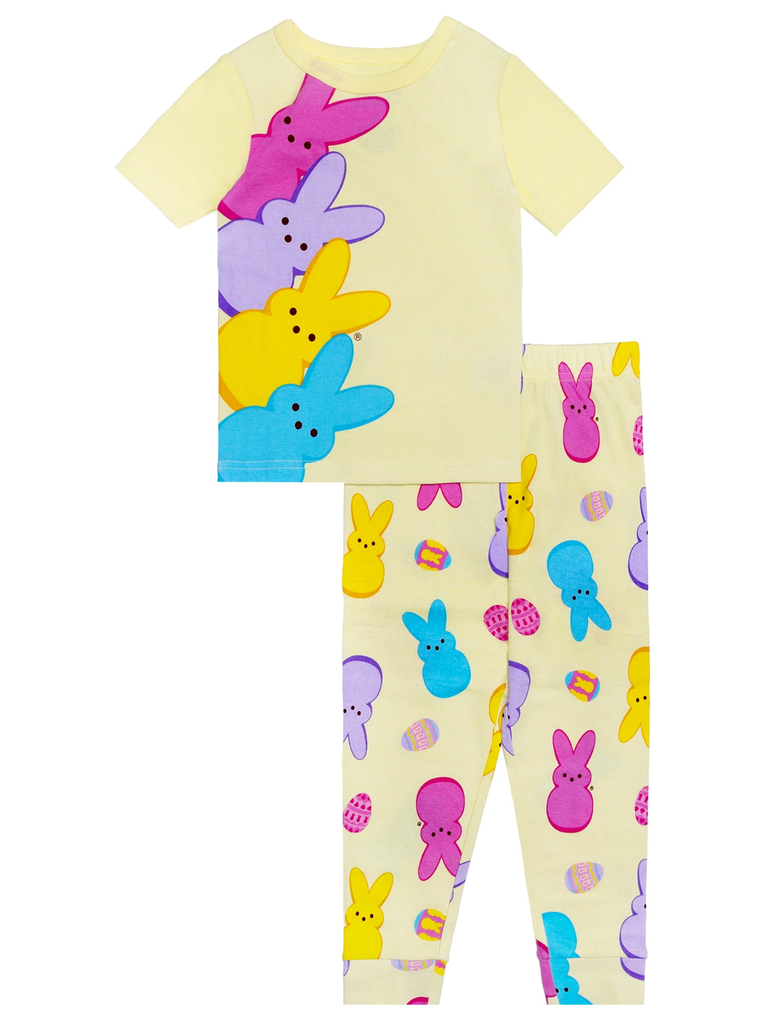 Peeps Girls 2- Piece Easter Short Sleeve and Pant Pajama Set, Sizes 4 ...