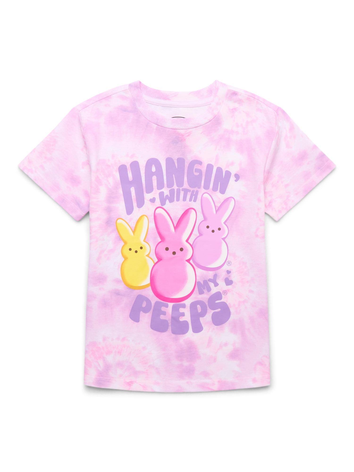 Peeps Girls Graphic Tie-Dye T-Shirt, Sizes 4-16 - Walmart.com