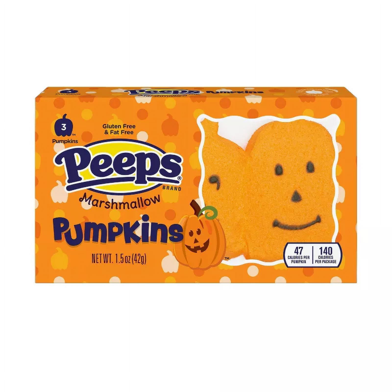 Peeps Halloween Marshmallow Pumpkins - 1.5oz/3ct - Walmart.com