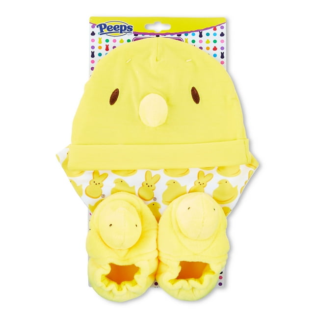 PEEPS Wearable Yellow Bib Hat & Booties Outfit Sets (Kids), 3-Piece Set ...