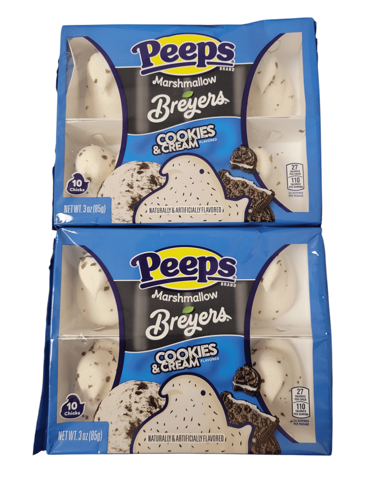 PEEPS Cookies and Cream Marshmallow Chicks, Breyers Flavor, 10 Pack, Pack of 2 - Walmart.com