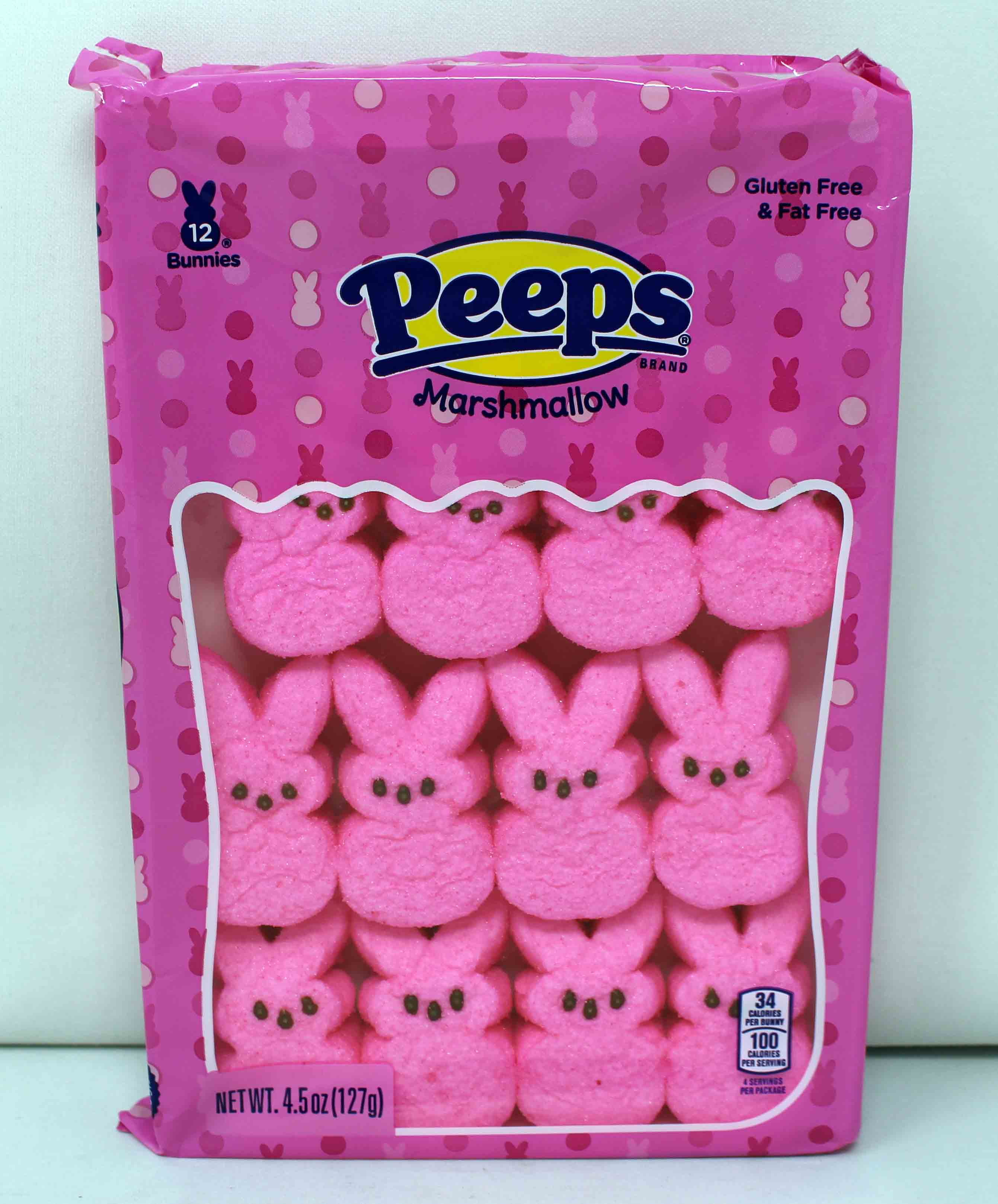 PEEPS Marshmallow Bunnies, Pink, Easter Candy, Pack of 12 - Walmart.com