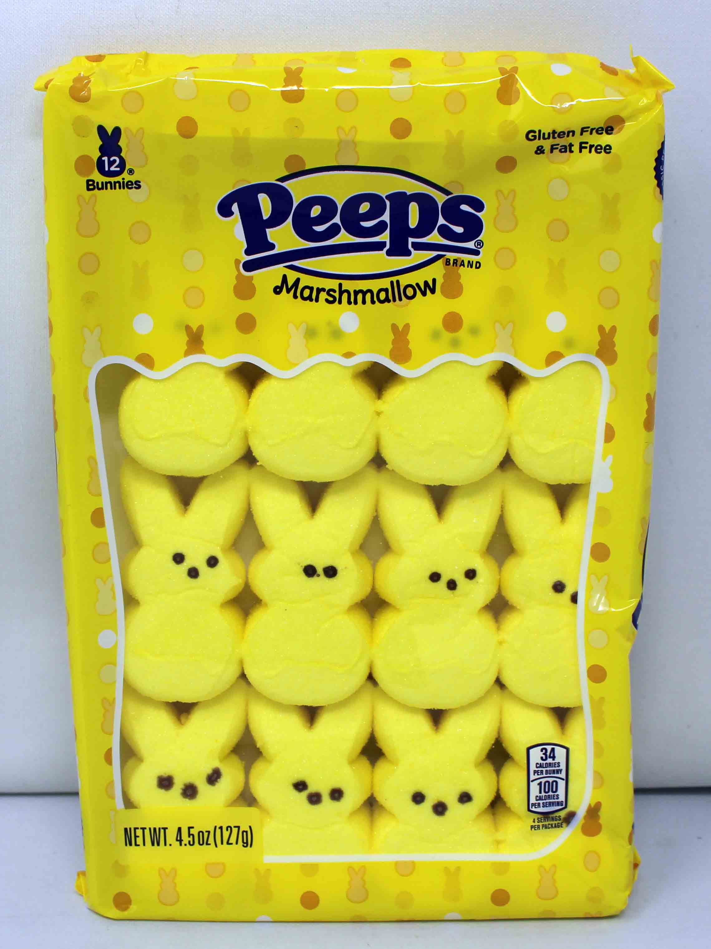 Peeps Easter Yellow Marshmallow Bunnies, Pack of 12 - Walmart.com