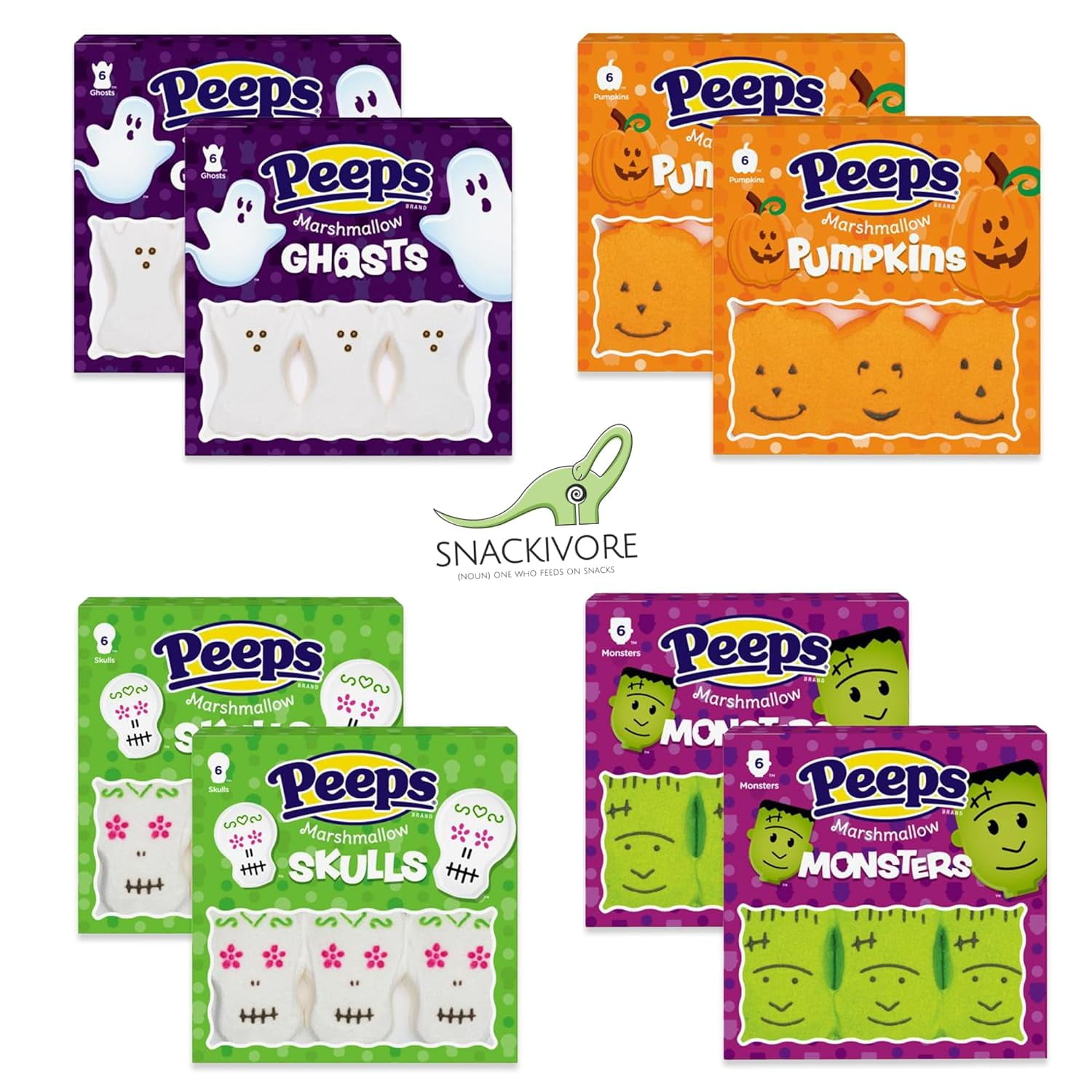 Peeps Marshmallow Candy 8 Pack- 4 Flavors, 2 Packs of Each Flavor of ...