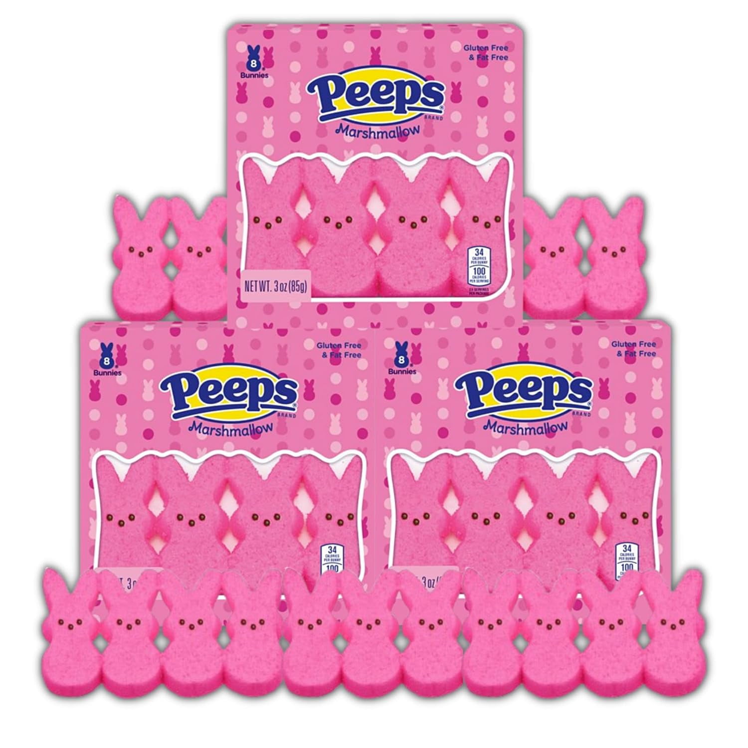 Peeps Marshmallow Candy Bunnies, Original Flavored Bunny Shaped ...