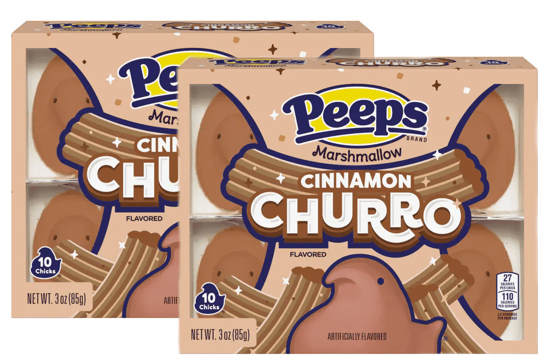 Peeps Marshmallow Chicks Cinnamon Churro Flavor New! 2 pack - Walmart.com