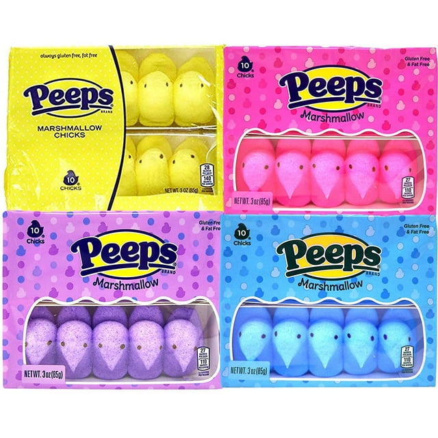 Peeps Easter Marshmallow Chicks Variety Pack, 4 Packs, 3 Ounces Each ...
