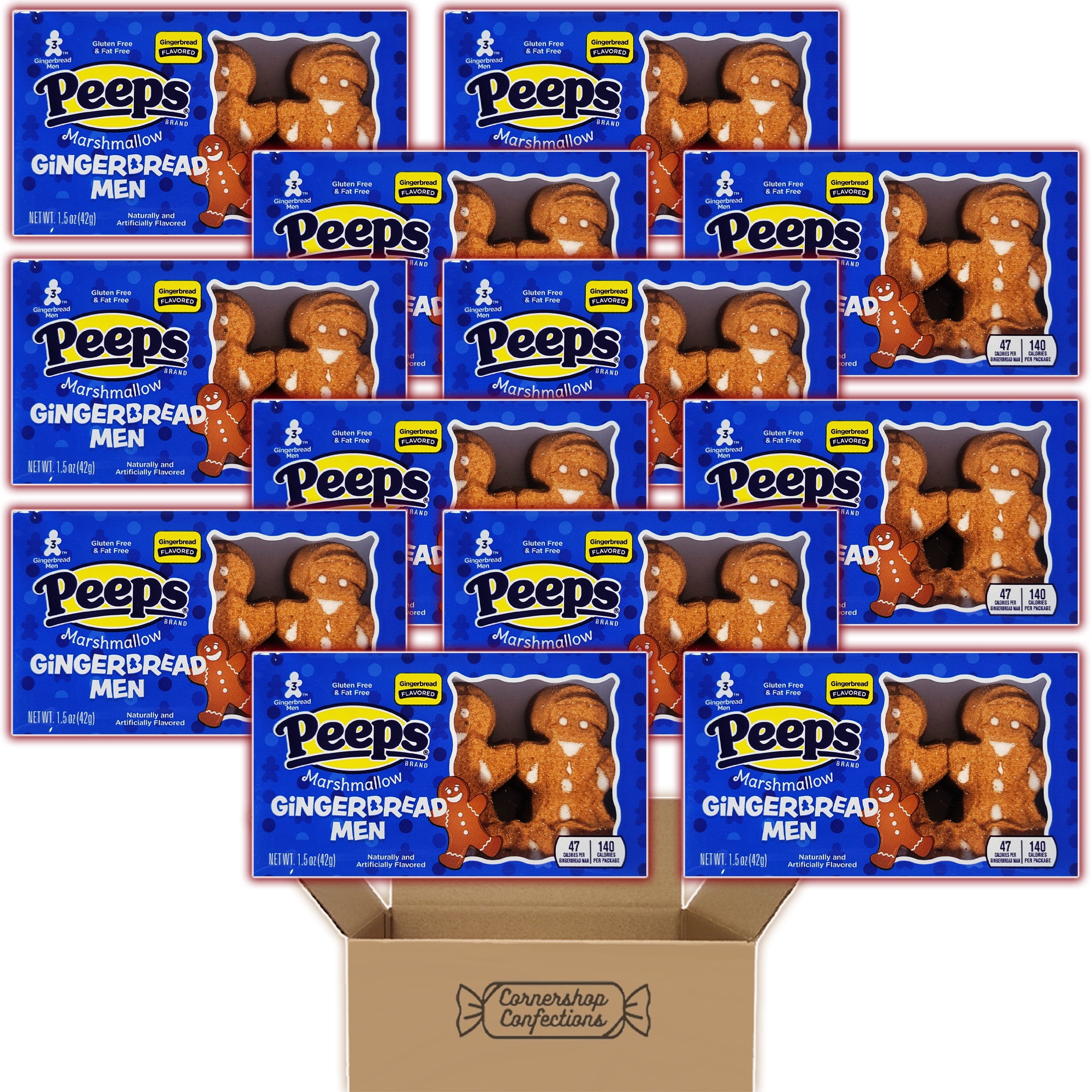 Peeps Marshmallow Christmas Bundle Pack - Gingerbread Men - 12 ...