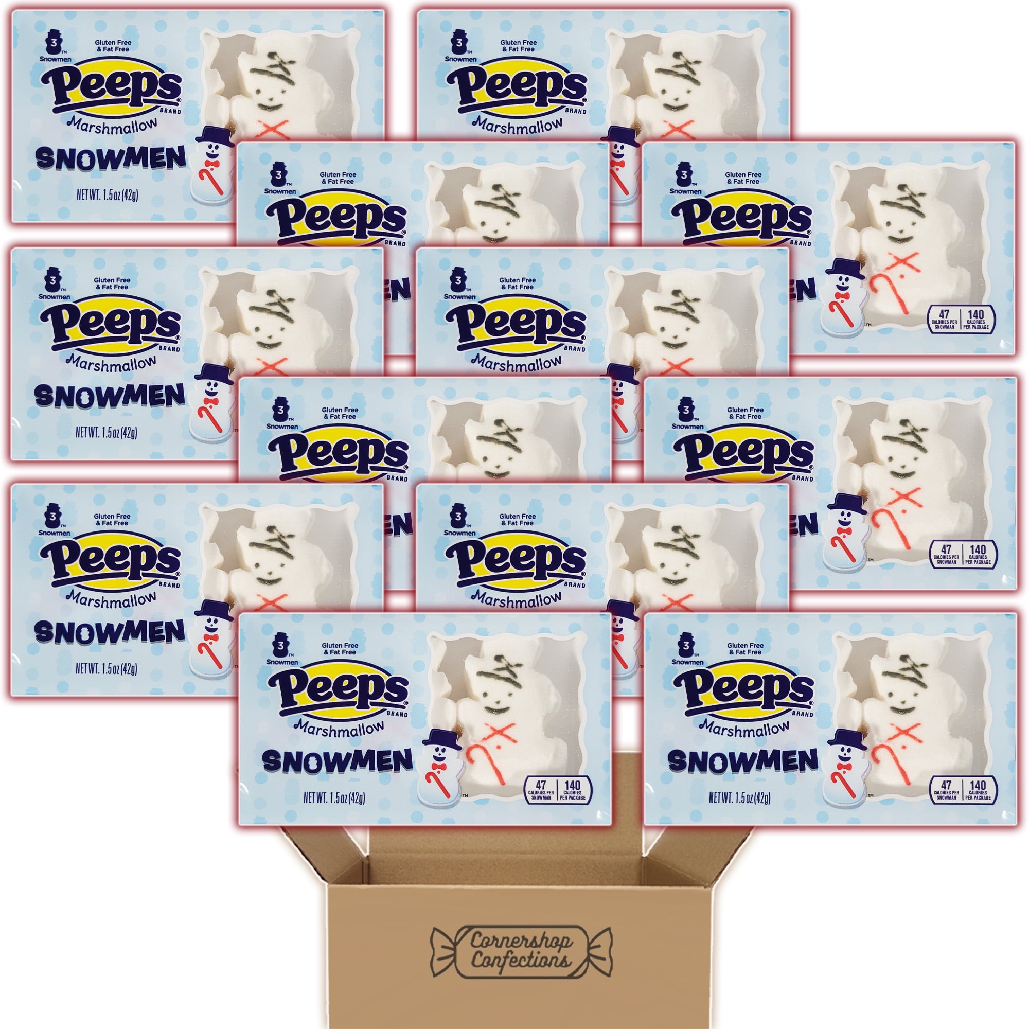 Peeps Marshmallow Christmas Bundle Pack - Snowmen - 12 Individually ...
