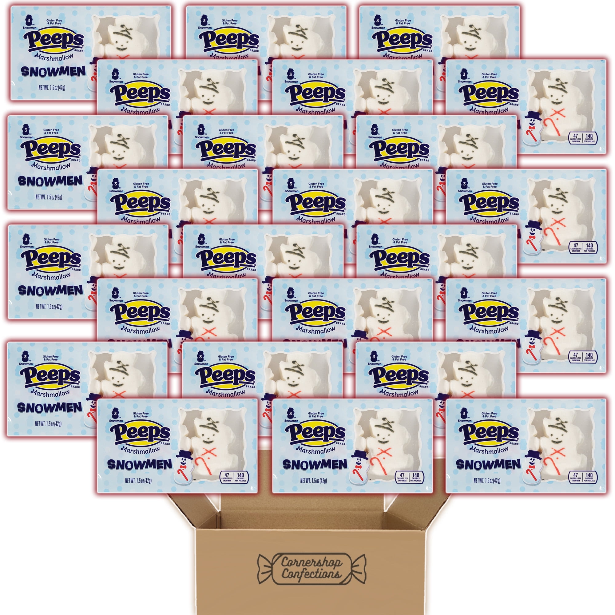 Peeps Marshmallow Christmas Bundle Pack - Snowmen - 24 Individually ...