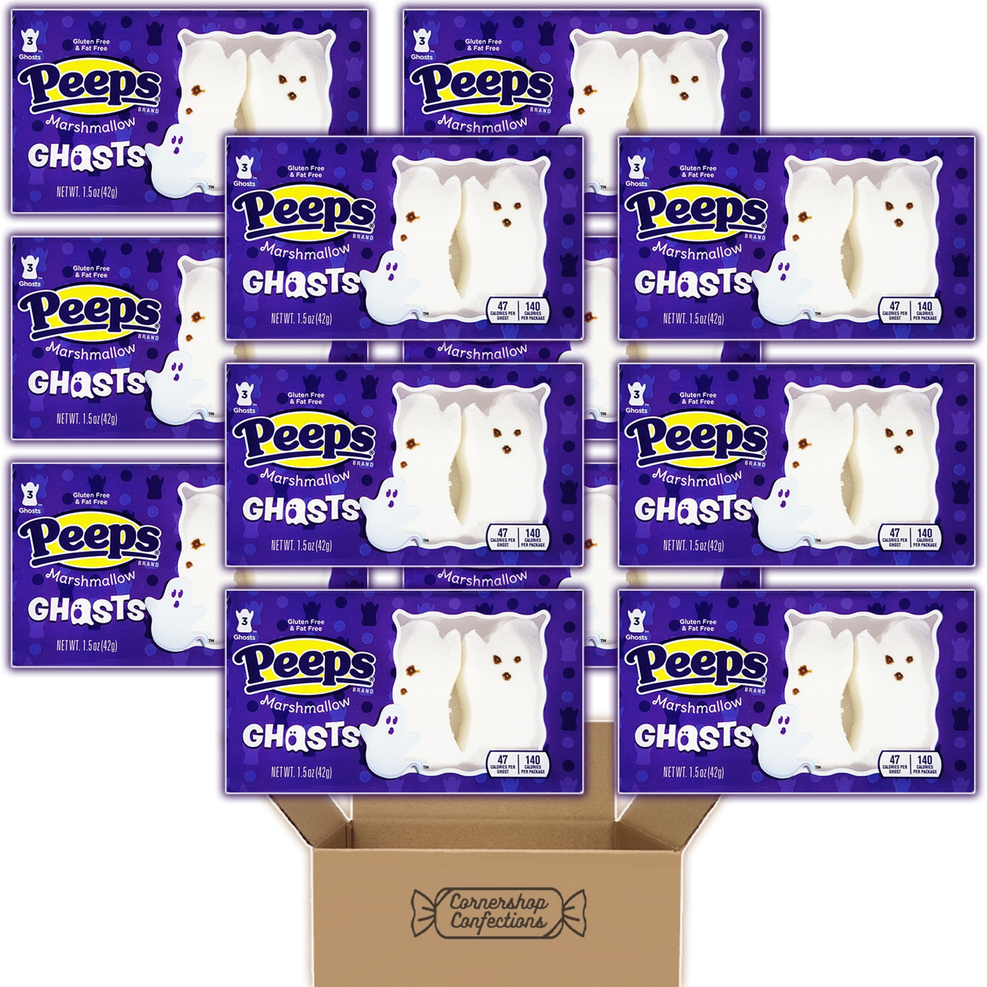 Peeps Marshmallow Halloween Bundle Pack - Ghosts - 12 Individually ...