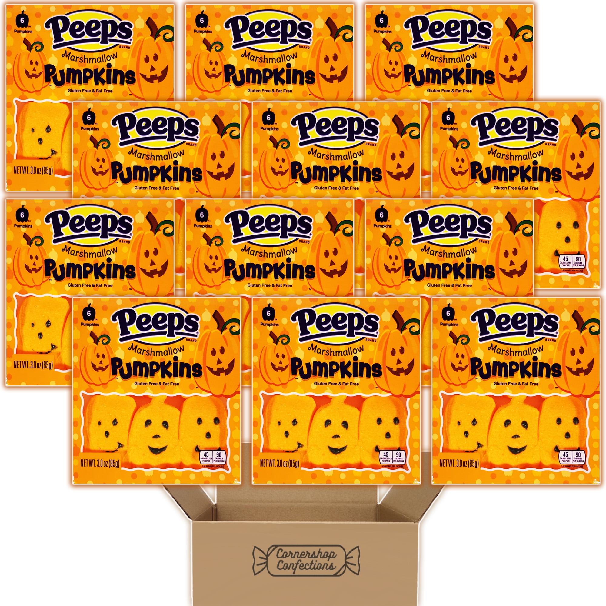 Peeps Marshmallow Halloween Bundle Pack - Pumpkins - 12 Individually ...