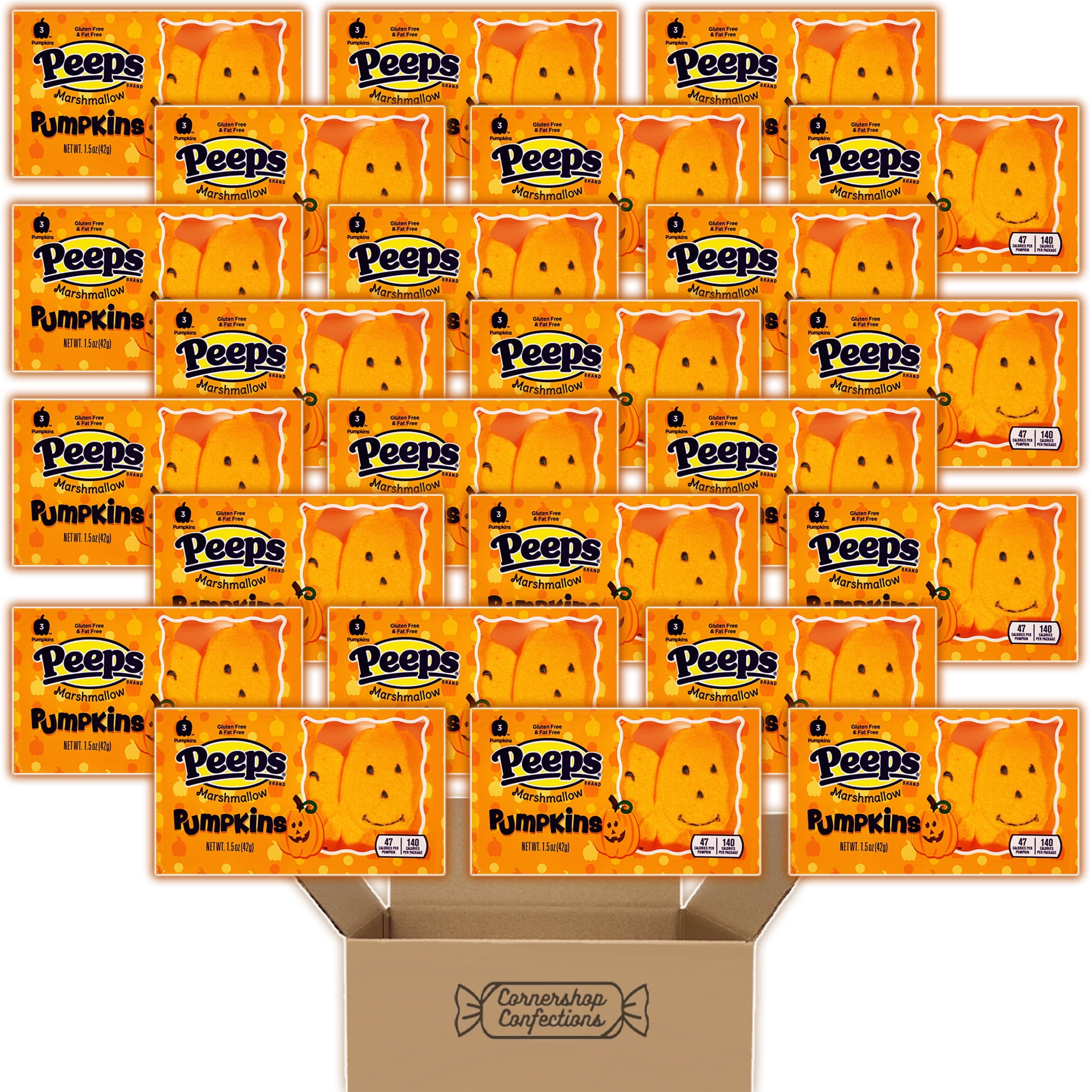 Peeps Marshmallow Halloween Bundle Pack - Pumpkins - 24 Individually ...