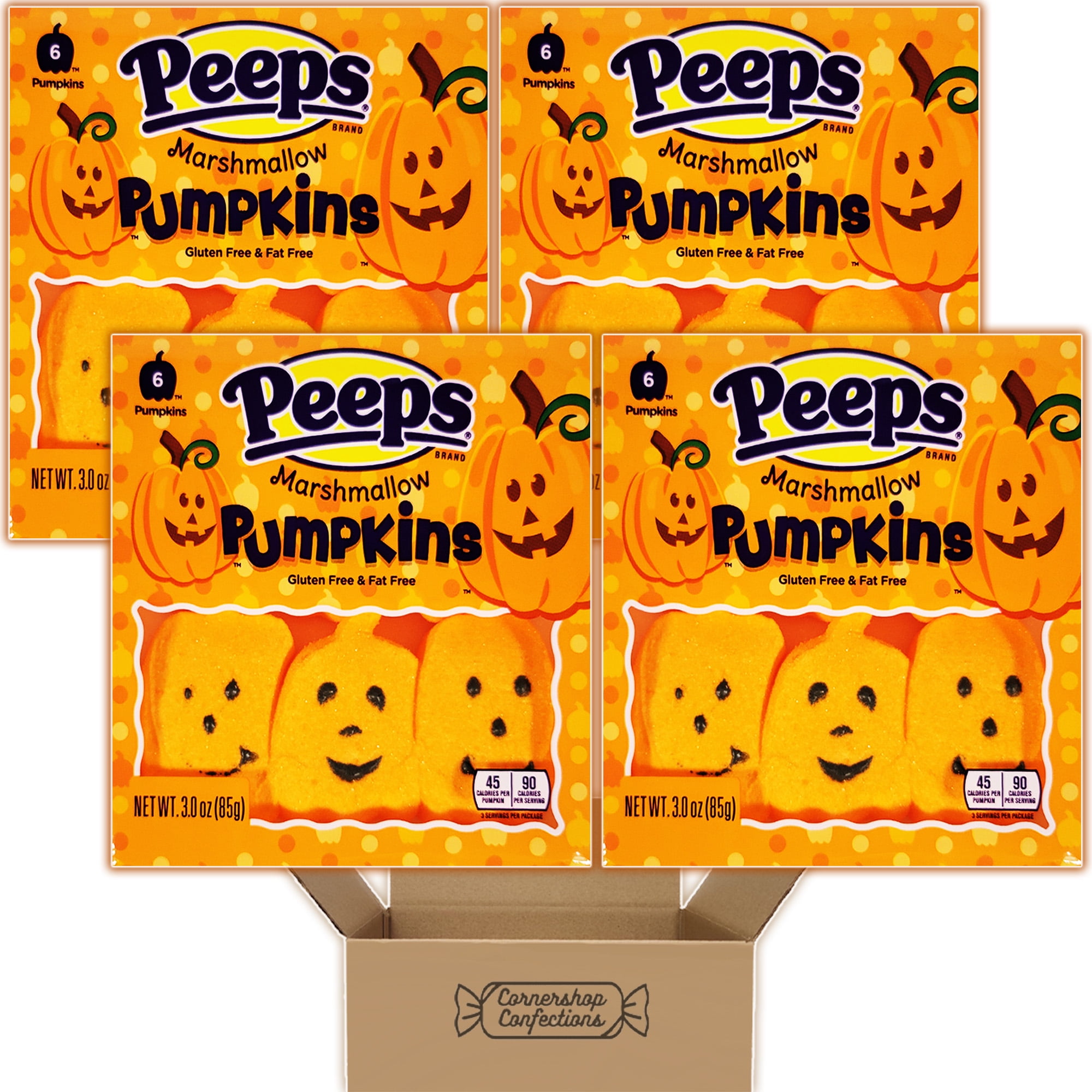 Peeps Marshmallow Halloween Bundle Pack - Pumpkins - 4 Individually ...