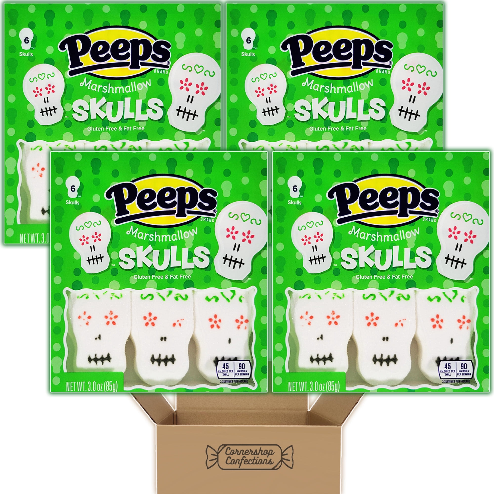 Peeps Marshmallow Halloween Bundle Pack - Skulls - 4 Individually ...