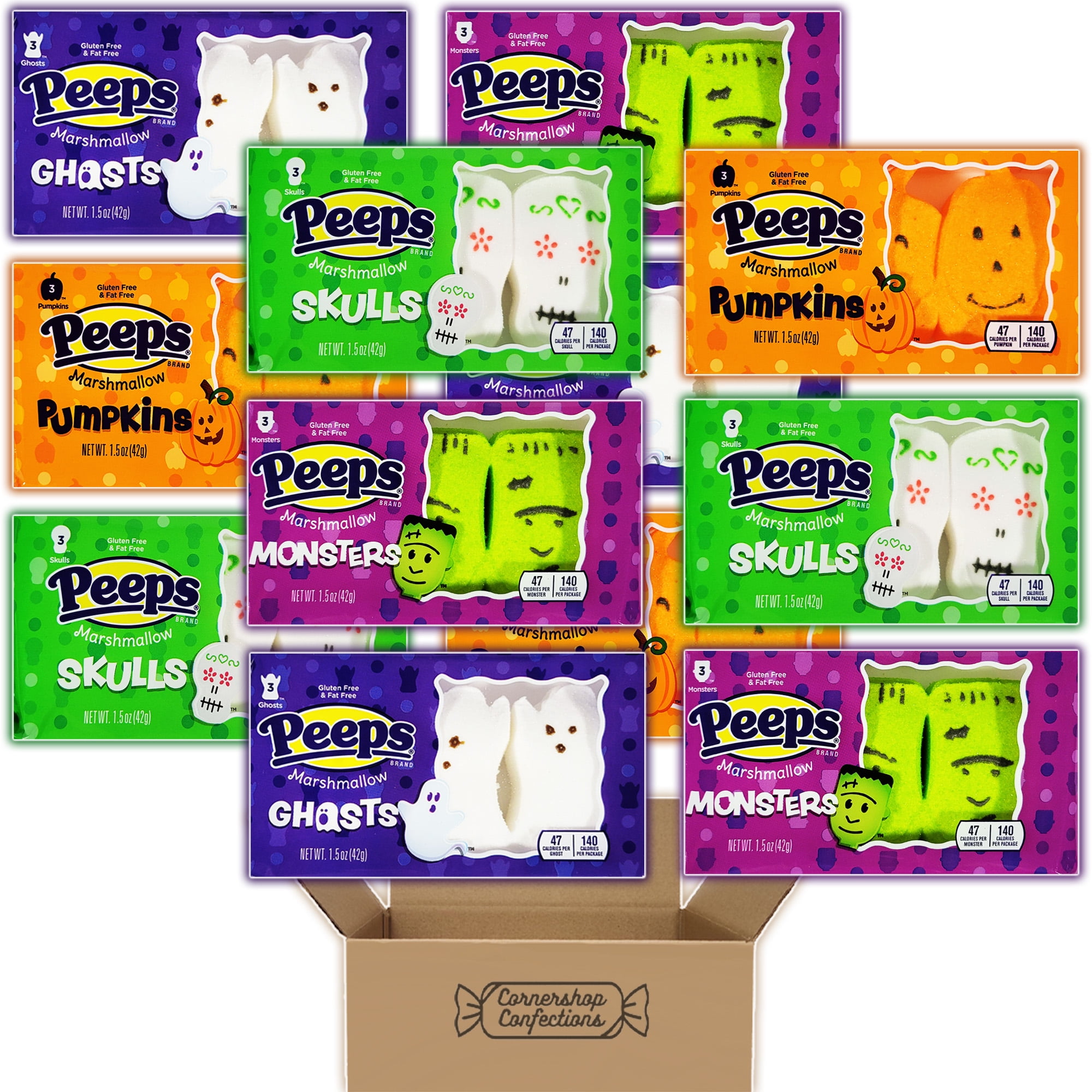 Peeps Marshmallow Halloween Variety Pack - 4 Flavors - Pumpkins ...