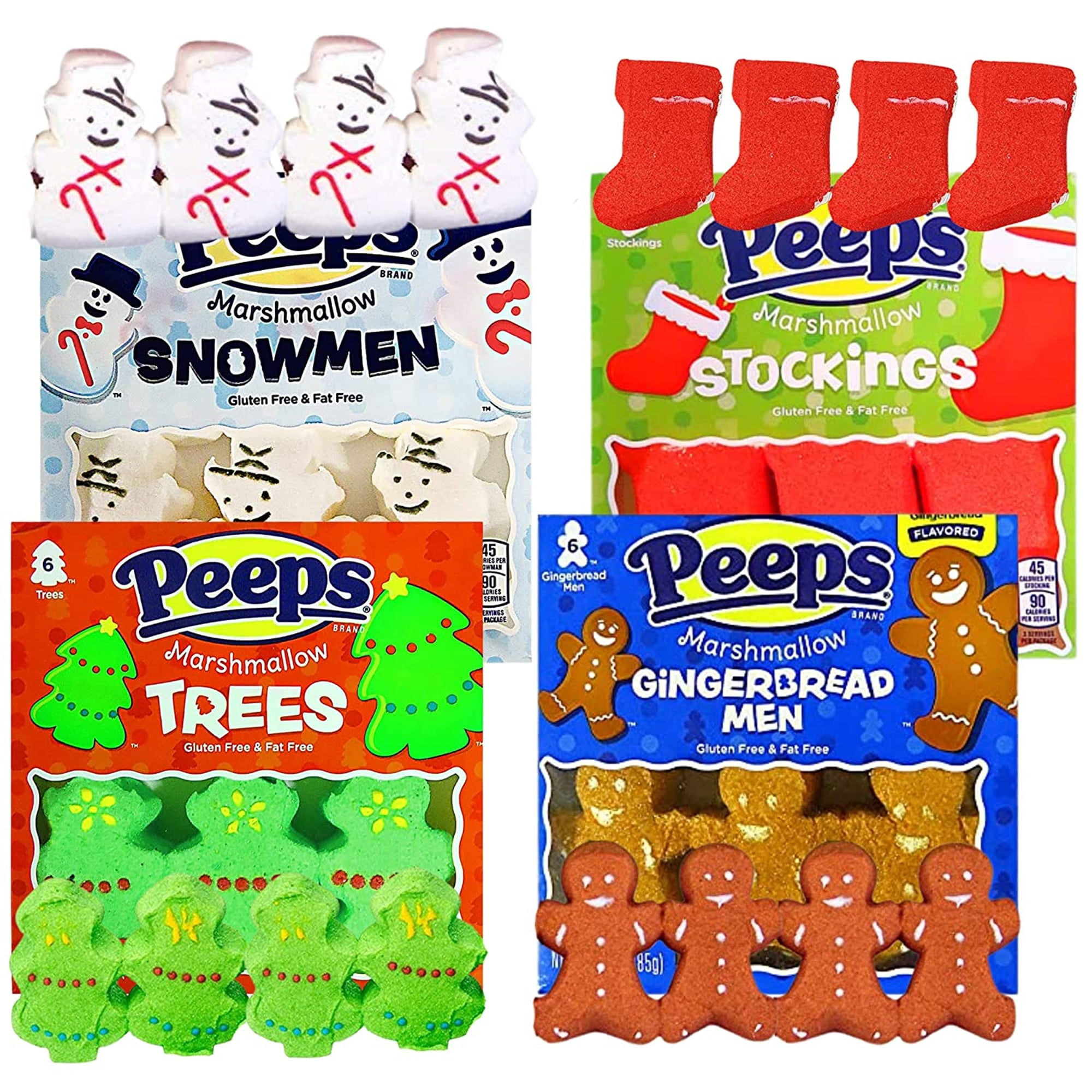 Peeps Marshmallow Variety Pack, Christmas Shapes - Trees, Stockings ...
