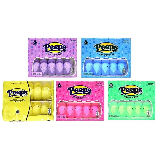 Peeps Marshmallow Chicks Variety Pack, 5 Pack, 3 Ounces Each, Easter ...