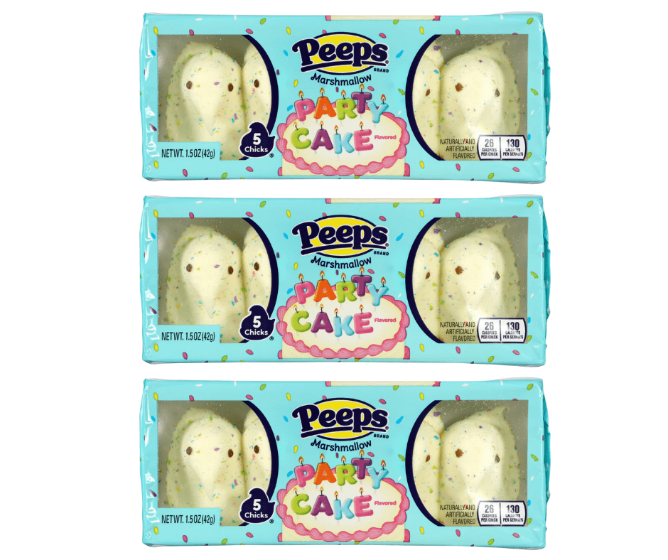 Peeps Party Cake-Flavored Marshmallow Chicks, Easter Candy, 5-Count (1. ...