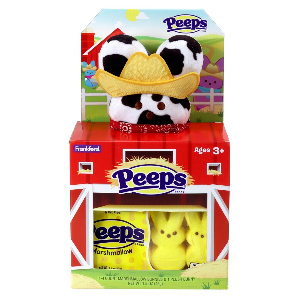 Peeps Peep Easter Bunny Plush Farm House Gift Set Marshmallow 1.5oz/4ct New - Walmart.com