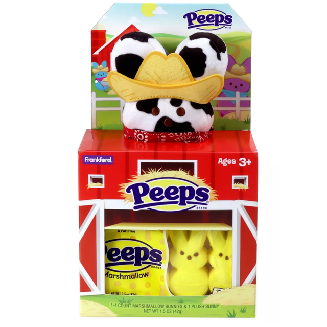 Peeps Peep Easter Bunny Plush Farm House Gift Set Marshmallow 1.5oz/4ct ...