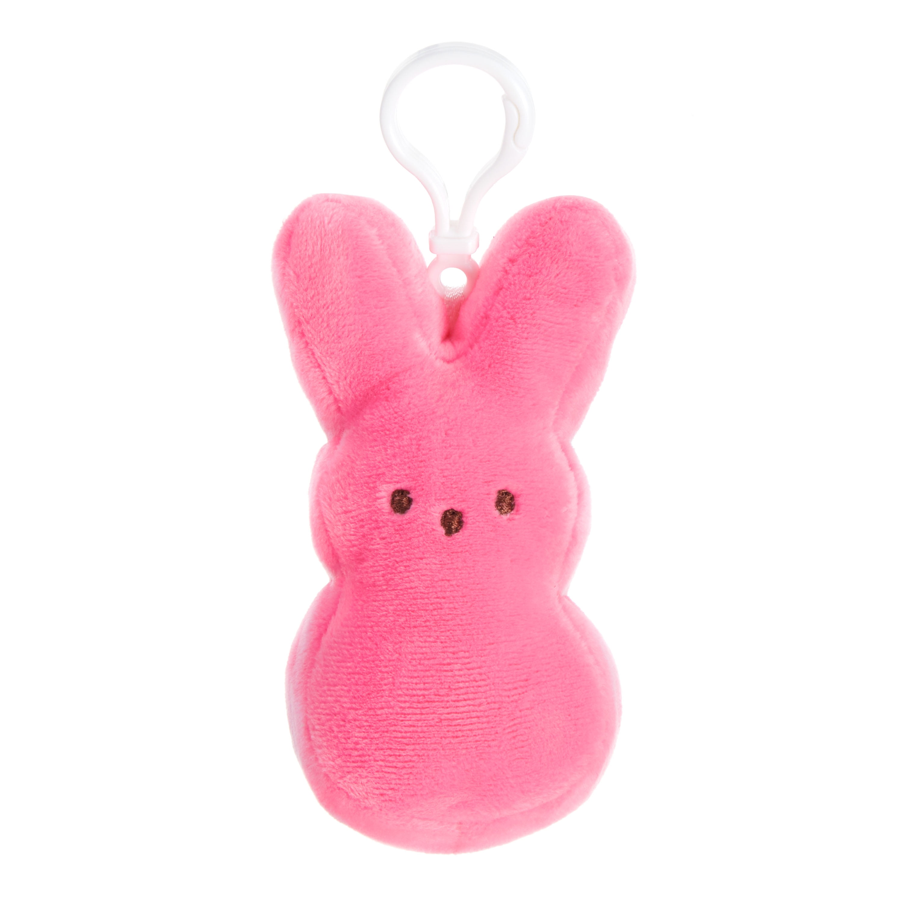 Peeps Bunny Keychain - Soft Plush Toy Clip - Walmart.com