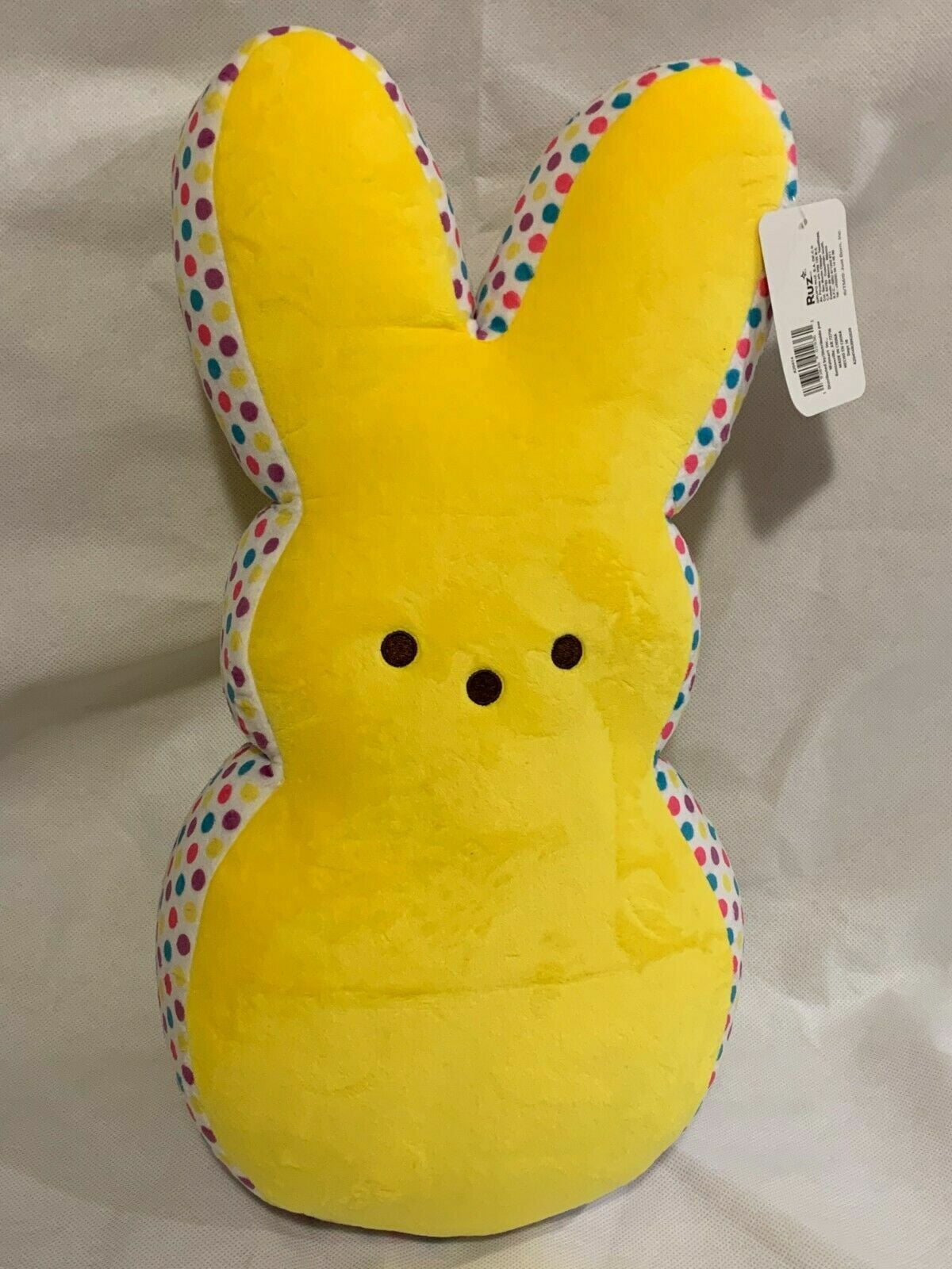Peeps Plush Easter Bunny Yellow Polka Dot 6" Stuffed Spring Spring ...