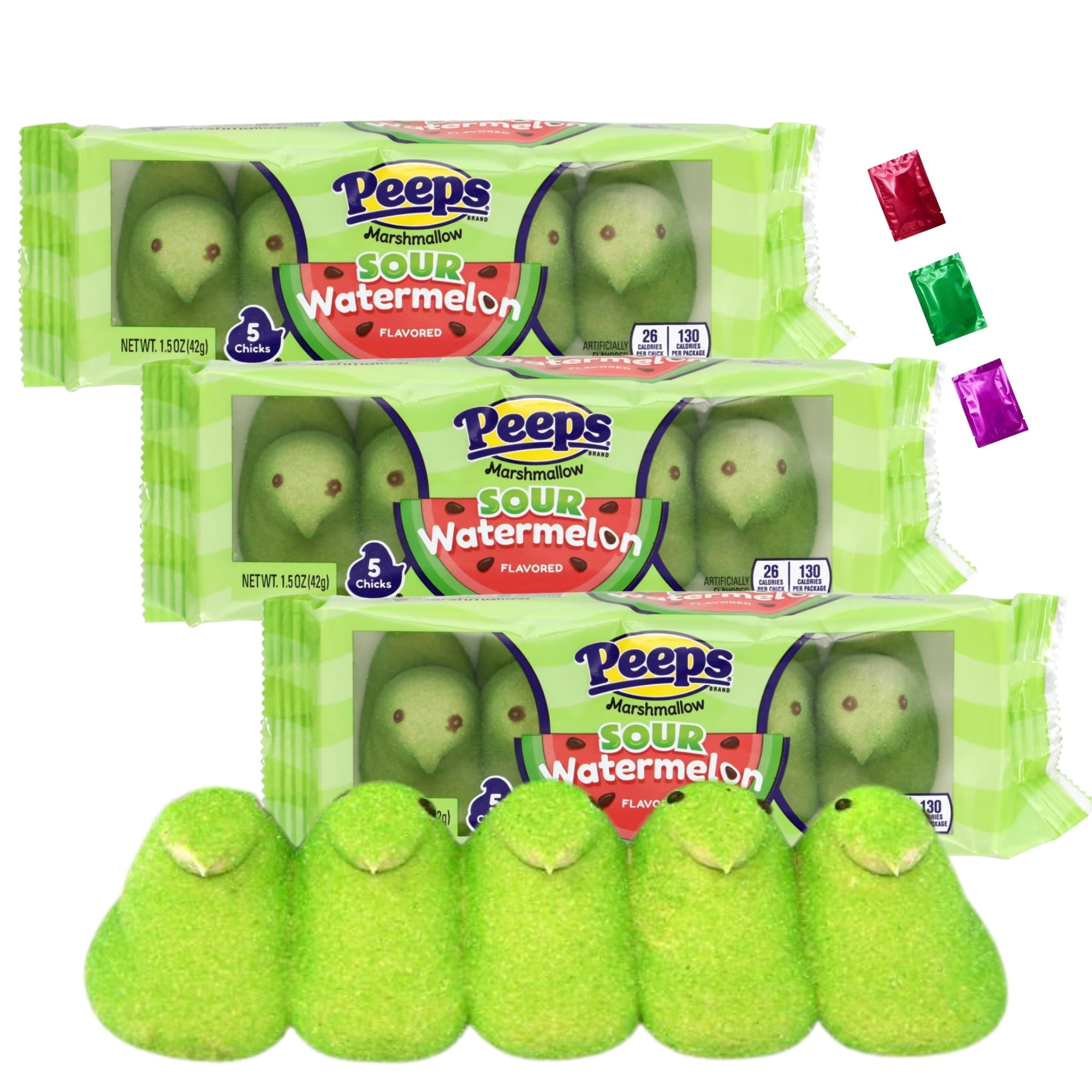Peeps Sour Watermelon Marshmallow Chicks 5-Ct, Chick-Shaped ...