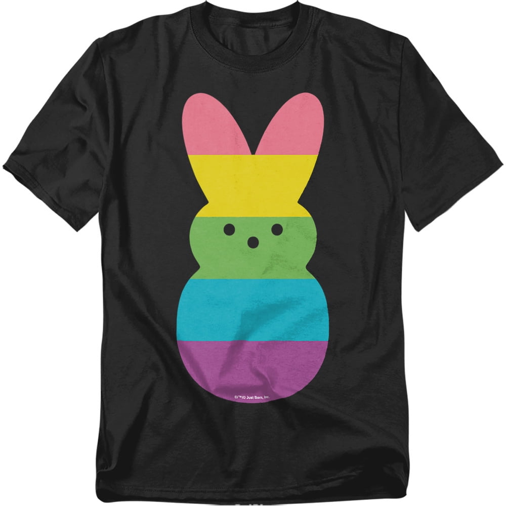 Peeps T-Shirt Rainbow Striped Easter Bunny Peep Unisex Graphic Tee for ...