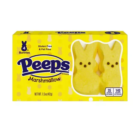 Peeps, Yellow Marshmallow Bunnies Easter Candy, 4ct (1.5oz) - Walmart.com