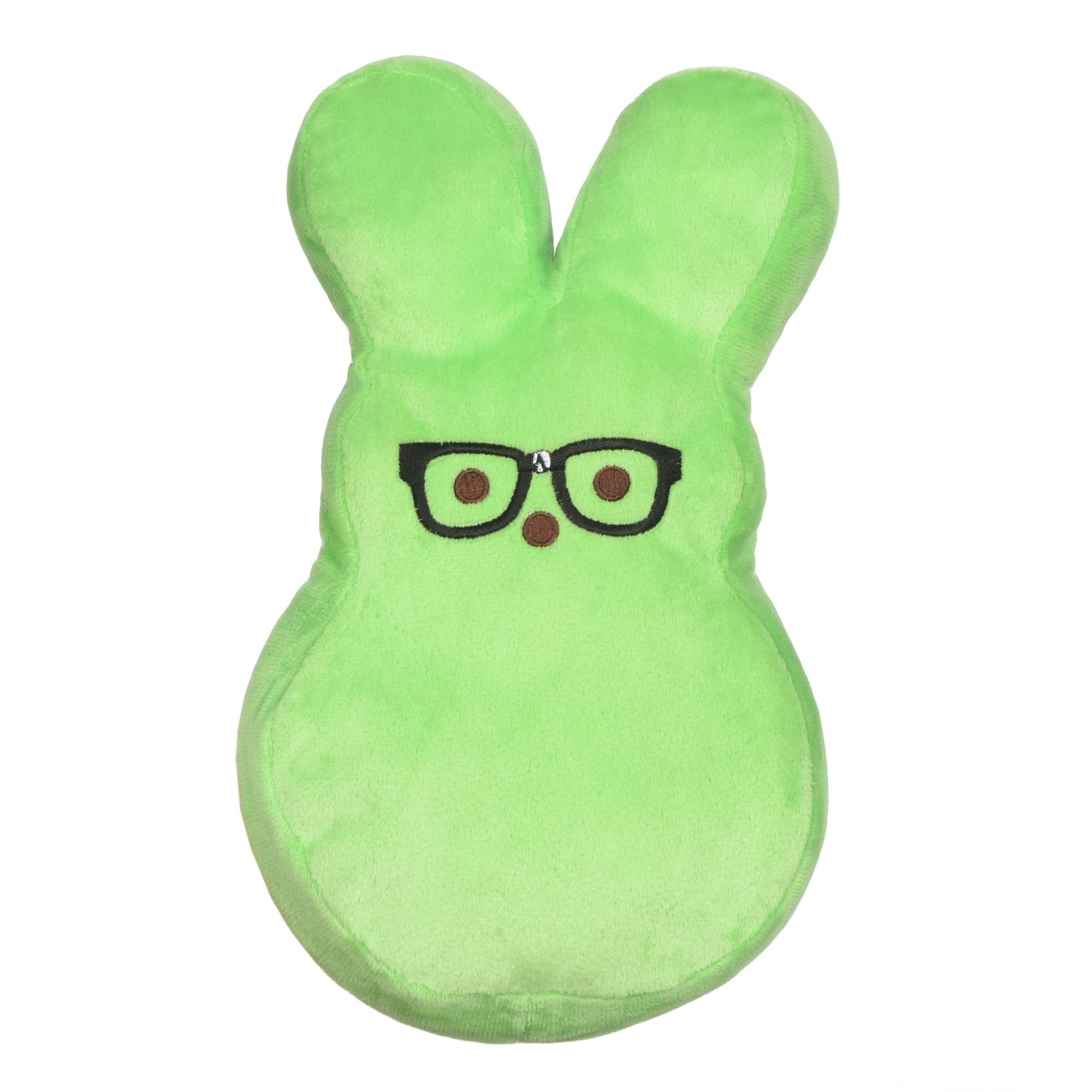 Peeps for Pets Bunny 12 Inch Green Nerd Bunny Plush Dog Toy Dog Chew ...