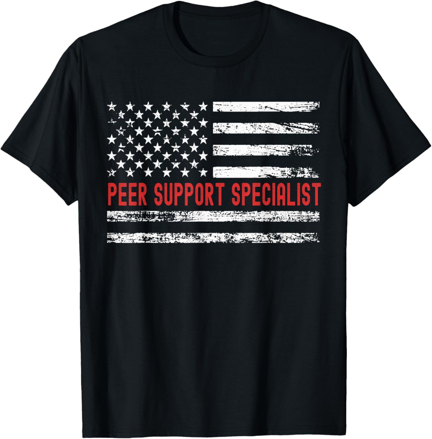 Peer Support Specialist USA Flag Profession Retro Job Title T-Shirt ...