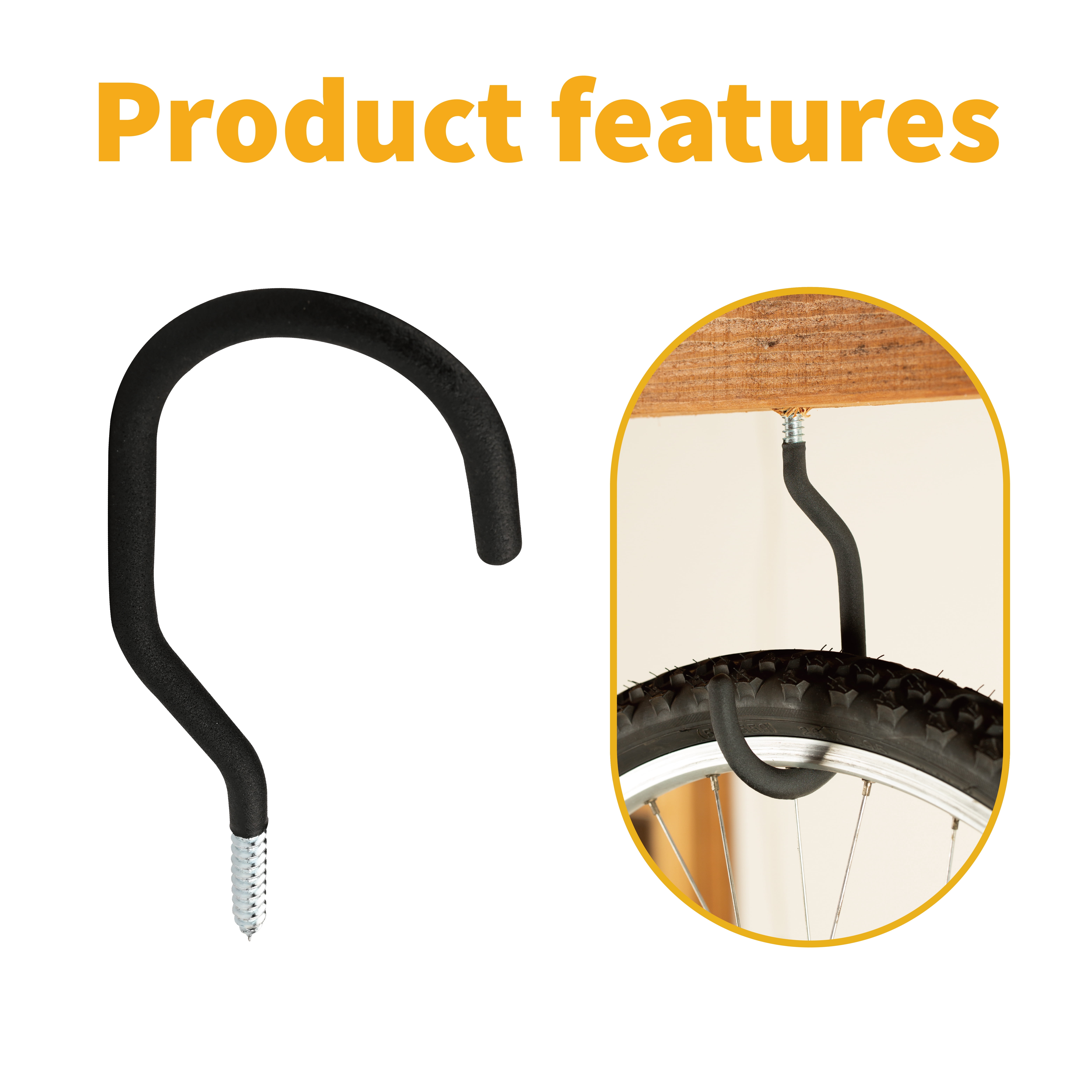 PeerBasics Screw In Bike Hooks, Heavy Duty, 3 pack - Walmart.com