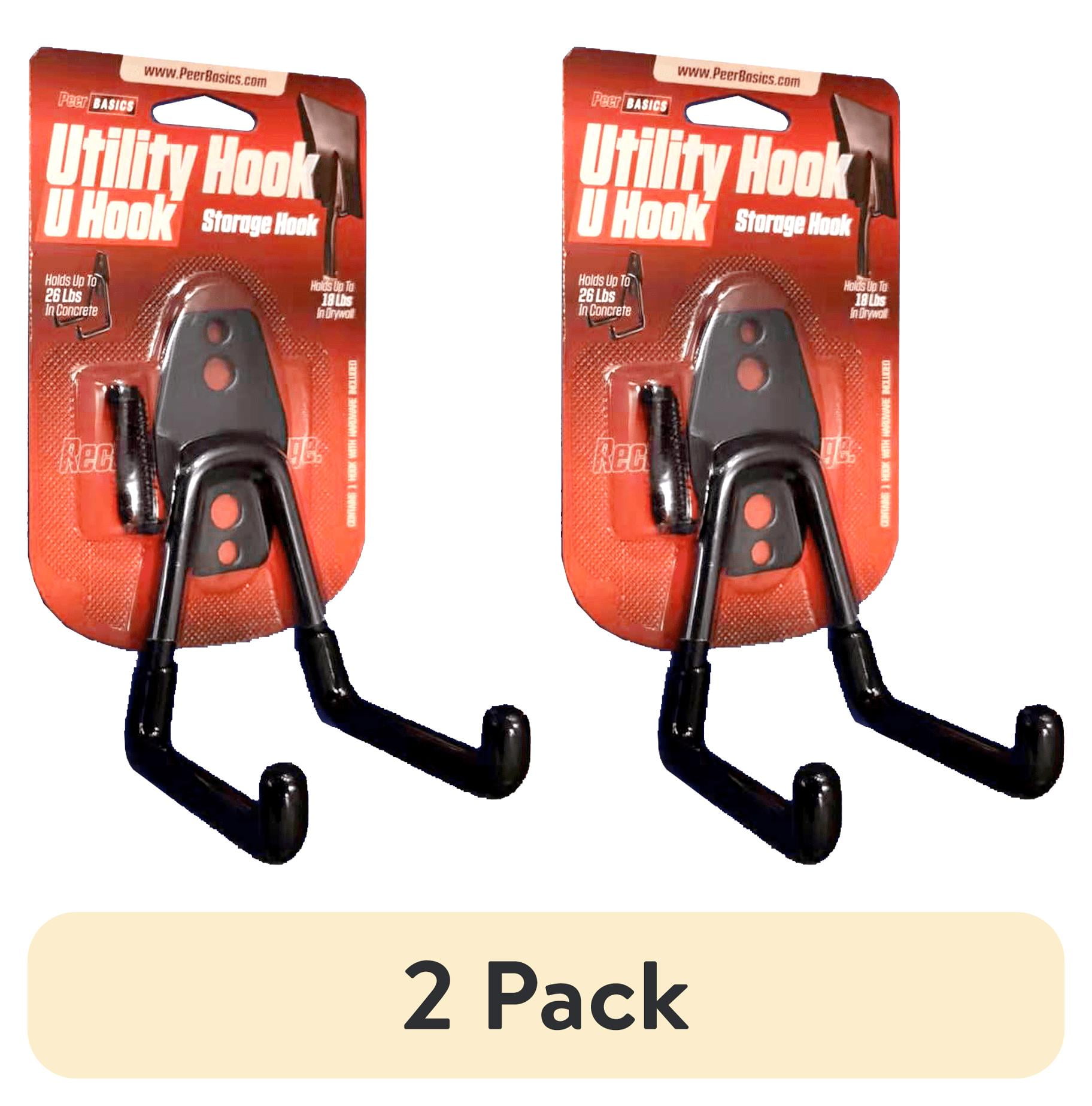 (2 pack) PeerBasics, U Hook, 3" Utility Hook, Metal, PVC Coated, Black ...