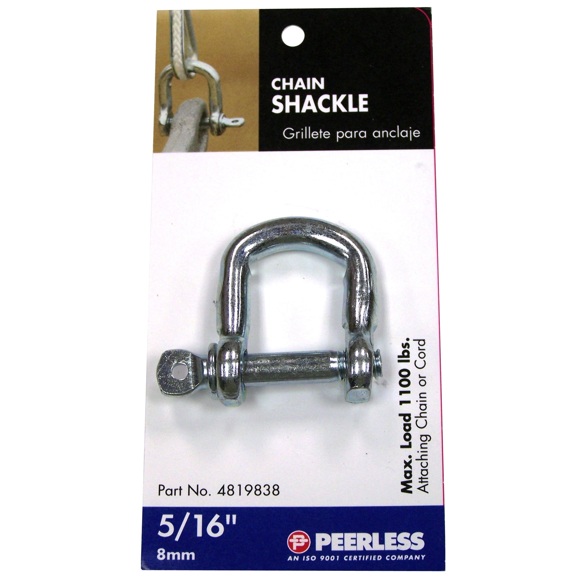 Peerless 5/16" Chain Shackle, Zinc - Walmart.com