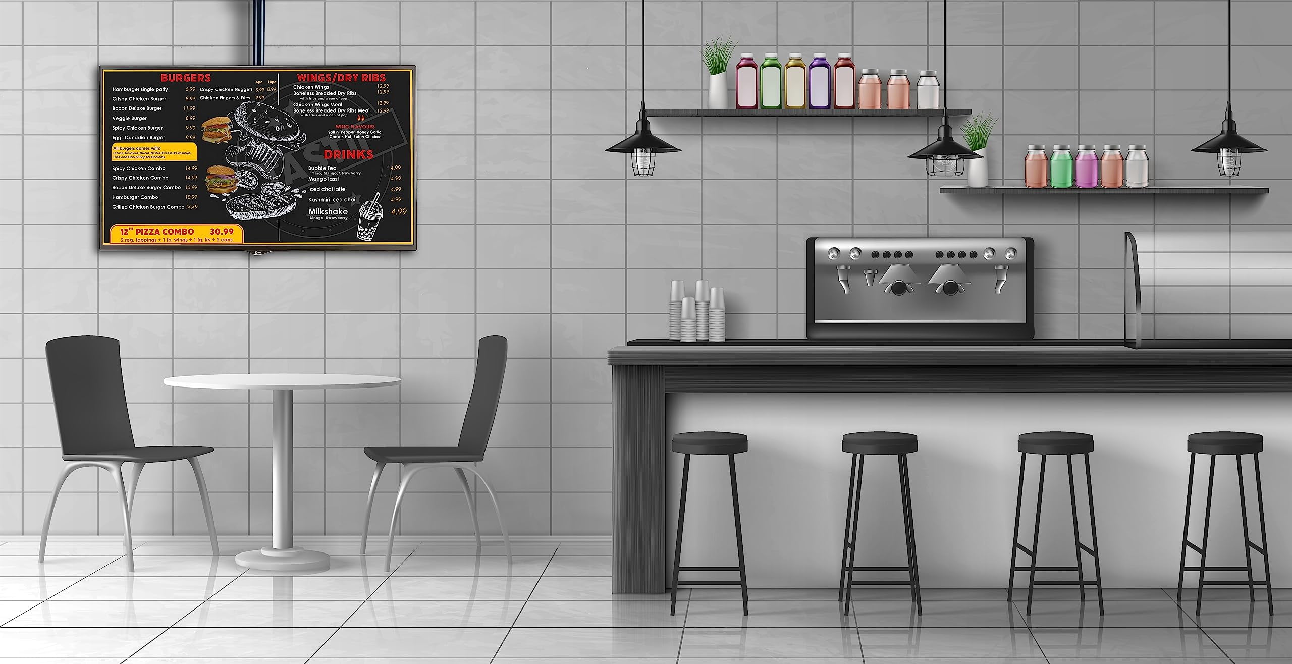 Peerless AV Ceiling TV Mount with Adjustable Viewing Angle Wall Mount ...